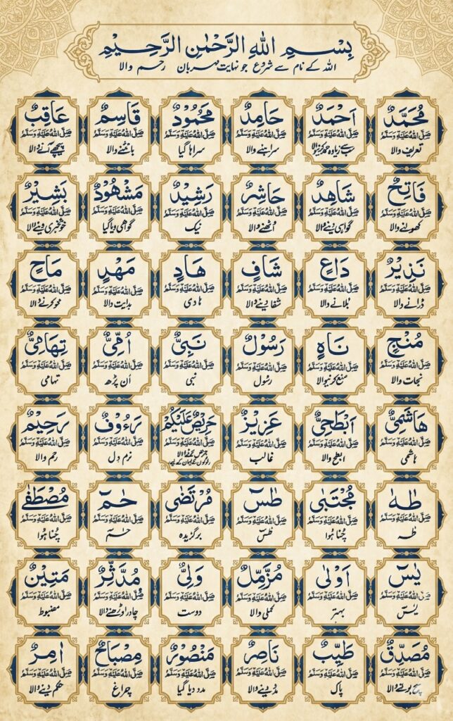 99 Names of Prophet Muhammad ﷺ (Asma-e-Nabi)